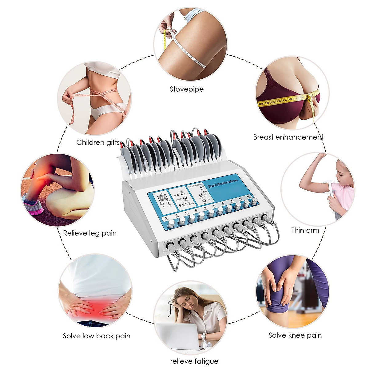 H HUKOER Slim-Ming Instrument, 𝘌𝘭𝘦𝘤-𝘵𝘳𝘪𝘤𝘢𝘭 𝘔𝘶-𝘴𝘤𝘭𝘦 𝘚𝘵𝘪-𝘔𝘶-𝘭𝘢𝘵𝘪𝘰𝘯 Equip-Ment, AC110V 𝘚𝘵𝘪-𝘔𝘶𝘭𝘢𝘵𝘰𝘳, 𝘉𝘰-𝘥𝘺Relieve Body 𝘈𝘤𝘩𝘦𝘴