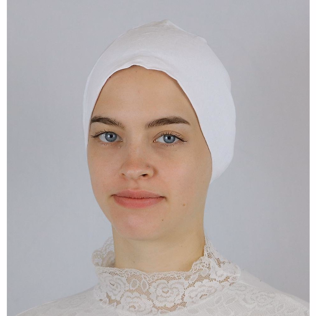 Modefa Non-Slip Cotton Hijab Underscarf Cap Bonnet (White)