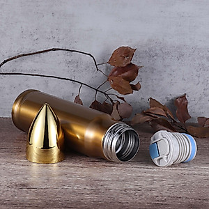 Goetland 304 Stainless Steel 16 oz Bullet Water Bottle Bullet Tumbler Vacuum Insulated Cup Travel Mug Flasks No Logo Dark Copper