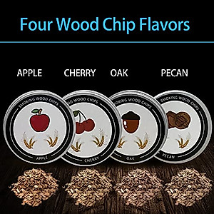 Cocktail Smoker Kit with Torch, Whiskey and Bourdon Smoker Kit Drink Smoker Infuse Old Fashion with 4 Flavors Wood Chips and Whiskey Stones. Gift for Dad, Husband, Men, Boy Friend(No Butane)