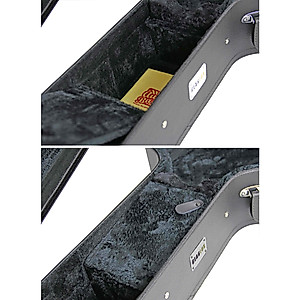 Gearlux Dreadnought Acoustic Guitar Hardshell Case with Accessory Compartment - Black