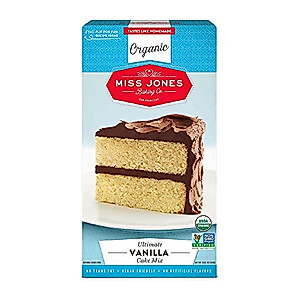 Miss Jones Baking Organic Yellow Cake and Cupcake Mix Bundled with Butter Cream Frosting - (Vanilla)
