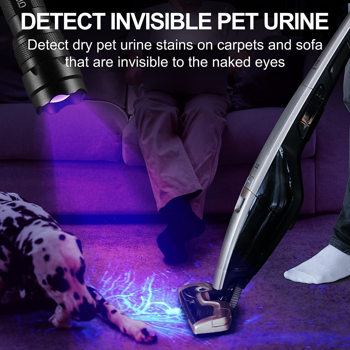 ULTRAFIRE UV Flashlight 395-405 nm Led Blacklight for Curing UV Glue, Leak Detector, Pet Urine Stain