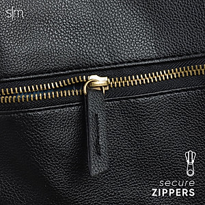 Simple Modern Vegan Leather Backpack for Women & Men | Mini Backpack Purse for Girls and Boys Cute Small Faux PU Leather Travel Bag for Work | Legacy Collection | Medium (17" tall) | Black