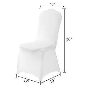 AlGaiety Spandex Chair Cover,25PCS,Chair Covers,Living Room Chair Covers,Removable Chair Cover Washable Protector Stretch Chair Cover for Party, Banquet,Wedding Event,Hotel(White)