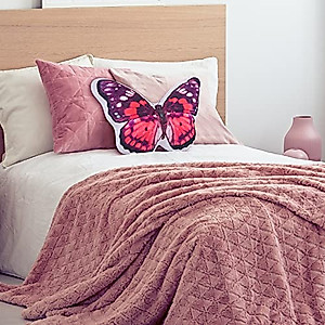 2 Pcs Butterfly Stuffed Blue Butterfly Throw Pillow Cover Stuffed Plush Animal Pillow Decorative Butterfly Shaped Ornament Animal Accent Pillows for Bedroom Farmhouse Living Room Sofa, 13 x 15 Inch