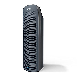 Pure Enrichment® PureZone™ Elite True HEPA Large Room Tower Air Purifier with Air Quality Monitor, 4 Stage Filtration and UV-C Light, Helps Destroy Bacteria, Smoke, Pollen & Dust (Graphite)