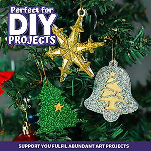 Holographic Fine Glitter, LEOBRO 15 Colors Extra Fine Resin Glitter Powder, Craft Glitter for Resin Jewelry Art Crafts Making, Cosmetic Glitter for Nail Body Face Hair, with 10 PCS Stir Spoons