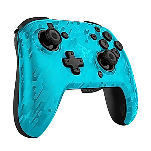 PDP REMATCH Enhanced Wireless Licensed Nintendo Switch Pro Controller, Switch Lite/OLED Compatible, Customizable Buttons/Joysticks, Motion Sensing (Blue Camo)