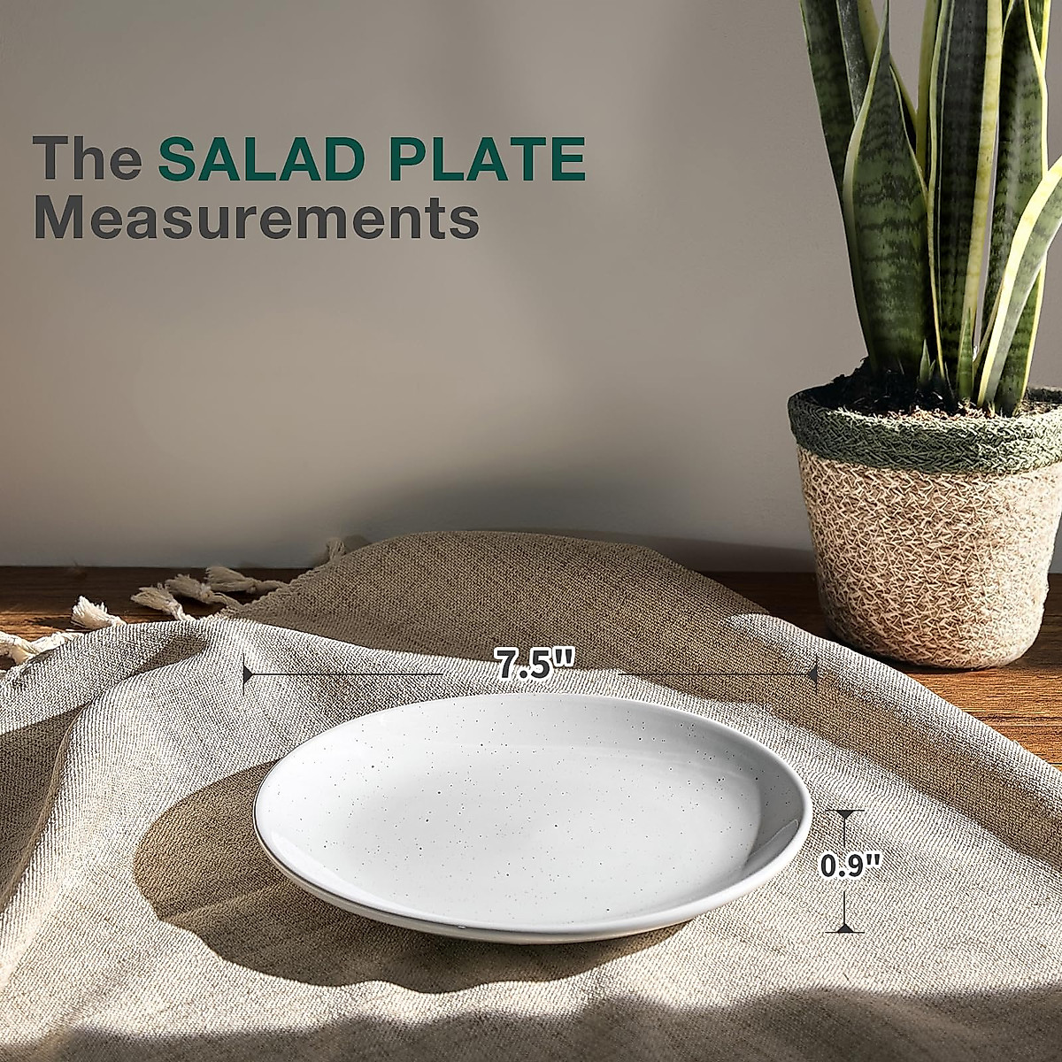 Morandi Dessert Plates, 7.5 inch Porcelain Round Salad Plates, Appetizer Plates, Cute Decorative Porcelain Dinnerware for Kitchen, Small Plates Serving Dishes Set of 6, Dishwasher Oven Microwave Safe