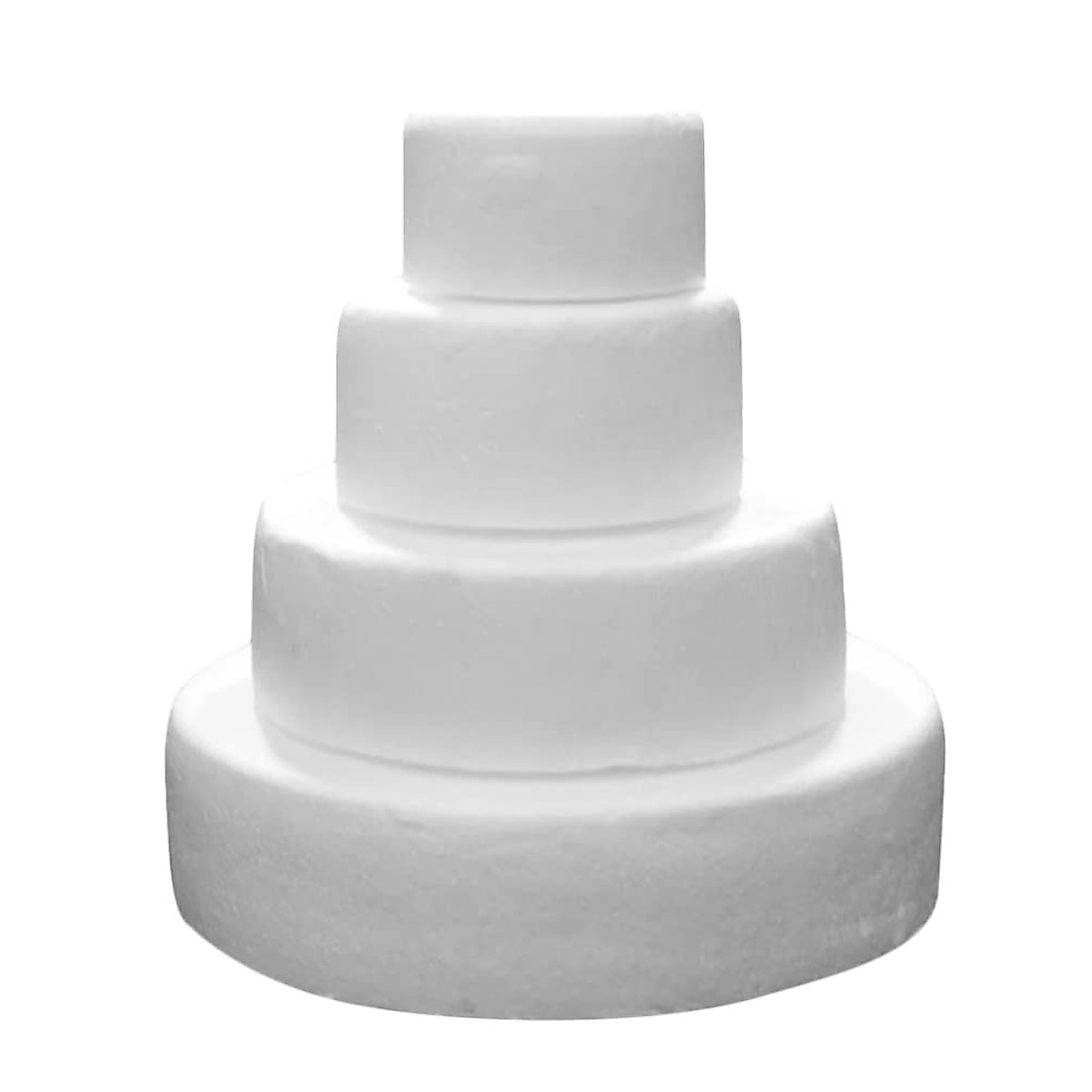 PAREKS Foam Cake Dummies 4pcs Fake Foam Cakes Foam Cake Dummy 4 Tiers Round Wedding Display Cake Models Practicing Molds for DIY Decorating Cake Dummies/1190