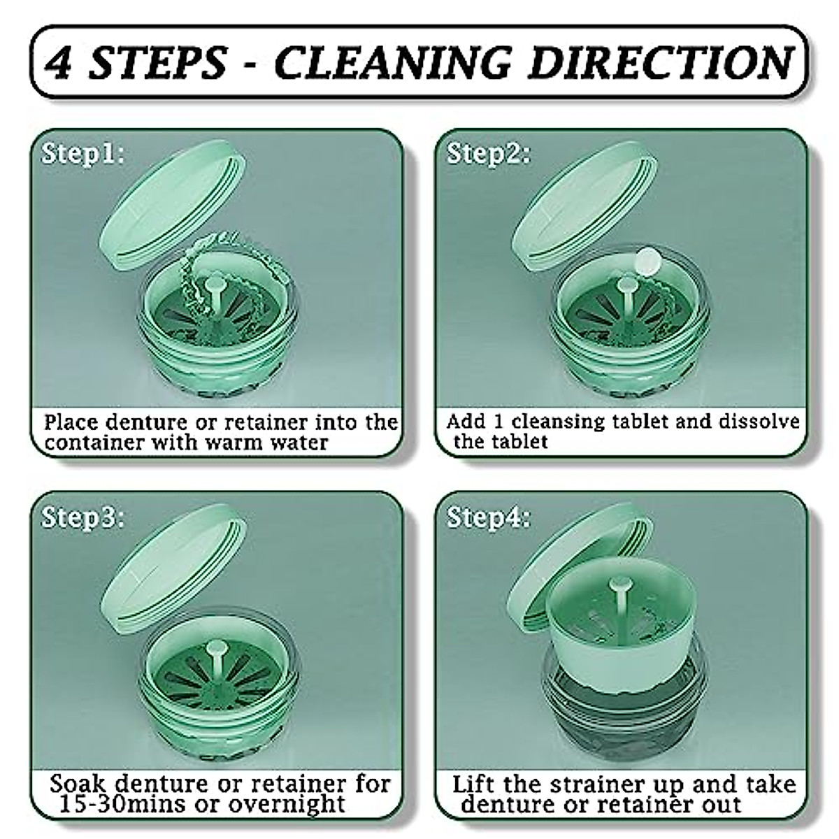 Denture Case, Absolutely Leak-Proof Denture Bath, Practical Denture Case With Strainer For Dentures, Retainer, Mouth Guard & Night Guard, Portable Denture Cup For Traveling