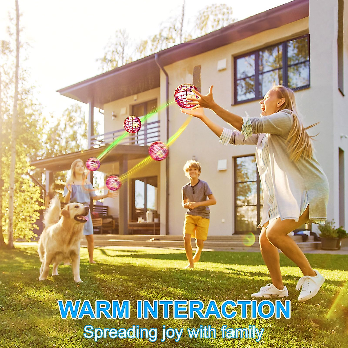 Flying orb Ball 2023 Hover Boomerang Ball 6 Lighting Effects Cool Toys Gift for 678910+ Year Kids Teen Adults Indoor Outdoor Flying Ball Toy (Red)