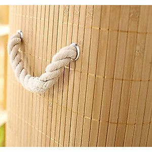 Leiio [Handmade]: This Hand-Woven Laundry Basket is Made of Natural Renewable Bamboo and is an Essential Item in Your Home. You Need a Laundry Basket to Organize Dirty Clothes and Keep Your Home Tidy