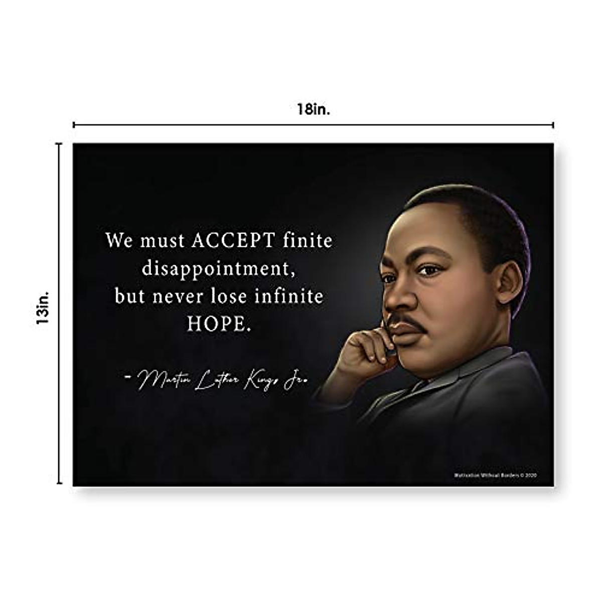 MWB Black History Inspirational Wall Art Posters - Powerful Heroes Martin Luther King, Rosa Parks, Malcolm X, Maya Angelou Positive & Motivational Quotes Wall Art Decor | African American Wall Art for Office or Home | 13" x 18" Non-Laminated (Pack of 4)