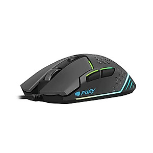 Fury Battler - USB Gaming Mouse, 6400 dpi, 6 Buttons, Optical, RGB Backlight, Lightweight, Black