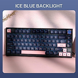 EPOMAKER SKYLOONG GK75 Lite Gasket-like Mount Wired Gaming Keyboard with A Rotary Knob, Hot Swappable Mechanical Keyboard, Programmable Custom Keyboard, for Win/Mac (Blue Pink, Gateron Optical Yellow)
