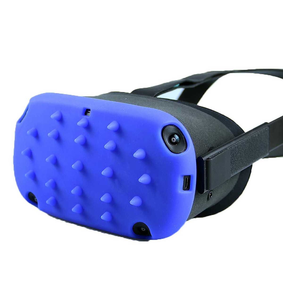 MASiKEN Silicone Mask Cover & Face Cushion for Oculus Quest, Head Cover Protection Skin Cap, Face Pad Replacement Accessories Shock-Resistant Sweatproof Lightproof (Blue)