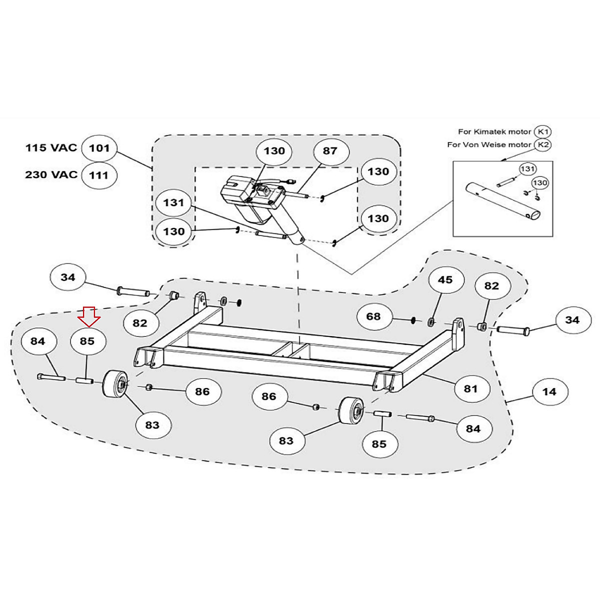 Hydra Fitness Exchange Spanner Bushing HX-22247 works with Cybex Treadmill