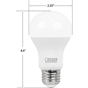 Feit Electric A19 LED Light Bulbs, 40W Equivalent, Non Dimmable, 450 Lumens, E26 Standard Base, 2700k Soft White, 80 CRI, 10 Year Lifetime, Energy Efficient, 4 Pack, A450/827/10KLED/4