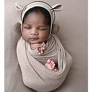 Newborn Posing Wrap Newborn Photography Props Soft Stretch Knit Blanket Handmade Wrap for Baby Boys Girls Photoshoot