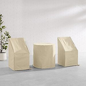 Crosley Furniture Patio Furniture Covers, Waterproof 3-Piece Cover Set for Outdoor Chairs and Bistro Table, Tan