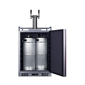 Summit Appliance SBC682PNRTWIN Panel Ready 24" Wide Built-in Kegerator, Panels Not Included, 5.6 cu.ft Capacity, Twin Tap System, Automatic Defrost, Digital Thermostat, Memory IC Function