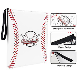 Baseball Card Binder, 900 Pocket Card Collections Album, 9 Pocket Trading Card binder with 50 Removable Sleeves, Card Protectors Holder Fit Football, Baseball, Sport Cards and Other Trading Cards