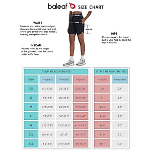 BALEAF Women's 7" Long Running Shorts Athletic Workout Gym Quick Dry Hiking Shorts High Waisted Zipper Pocket Black L