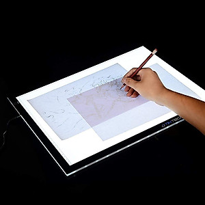 A4 Ultra-Thin Portable LED tracing Light Box Dimmable Brightness LED Art Tracing Pad for Artist Drawing Sketching Animation Stencilling and 5d Diamond Painting (Black, A4)