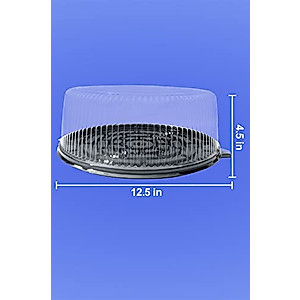 Wow Plastics Inc. 10" Cake Container - 12 1/2" Black Base - 4 1/2" Tall - 50/Case