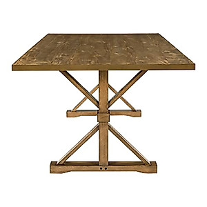 Goohome 6-Piece Farmhouse Kitchen Dining Set, Mid-Century Wood Rectangular Table, 4 Flannelette Upholstered Chairs and Bench Family Furniture, for Home, Apartment, Walnut