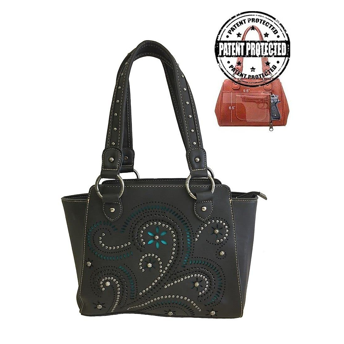 Montana West MW250G-8250 Concealed Handgun Collection Handbag Brown