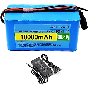 BaYte 24V 10Ah 7S3P E-Bike Lithium-ion Battery Pack 18650 for Electric Bicycle Moped Balancing Scooter with 29.4V 2A Charger,T Plug
