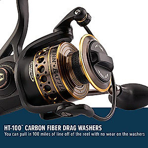 PENN Battle Spinning Reel Kit, Size 3000, Includes Reel Cover and Spare Anodized Aluminum Spool, Right/Left Handle Position, HT-100 Front Drag System