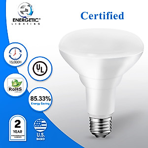 Energetic BR30 Indoor Recessed Light Bulb, Dimmable, 11W=75W, 3000K Warm White Flood Light, 900LM, CRI85+, LED Can Light Bulb for Ceiling, UL Listed, 6-Pack