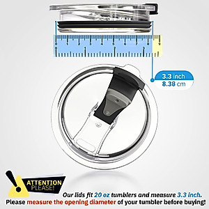 20/10 OZ - 3 Replacement Lids for Yeti Tumblers like Yeti Lids - 3.3 Inch Diameter - Spill Proof Lids for Yeti Tumblers - Tumbler Lid for Replacement Yeti Cup Lid 20 & 10 oz Tumbler Lids