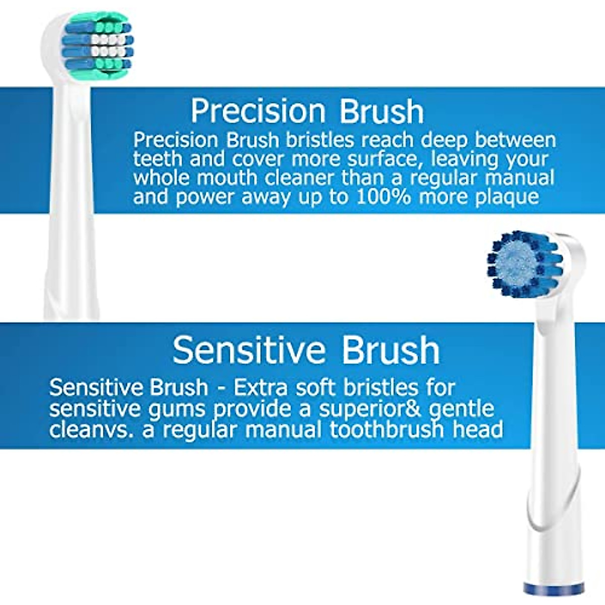 Replacement Toothbrush Heads for Oral B Braun Electric Toothbrush - 16 Pack Compatible with Oral B Cross Action/Pro1000/9000/ 500/3000/8000 Toothbrush.