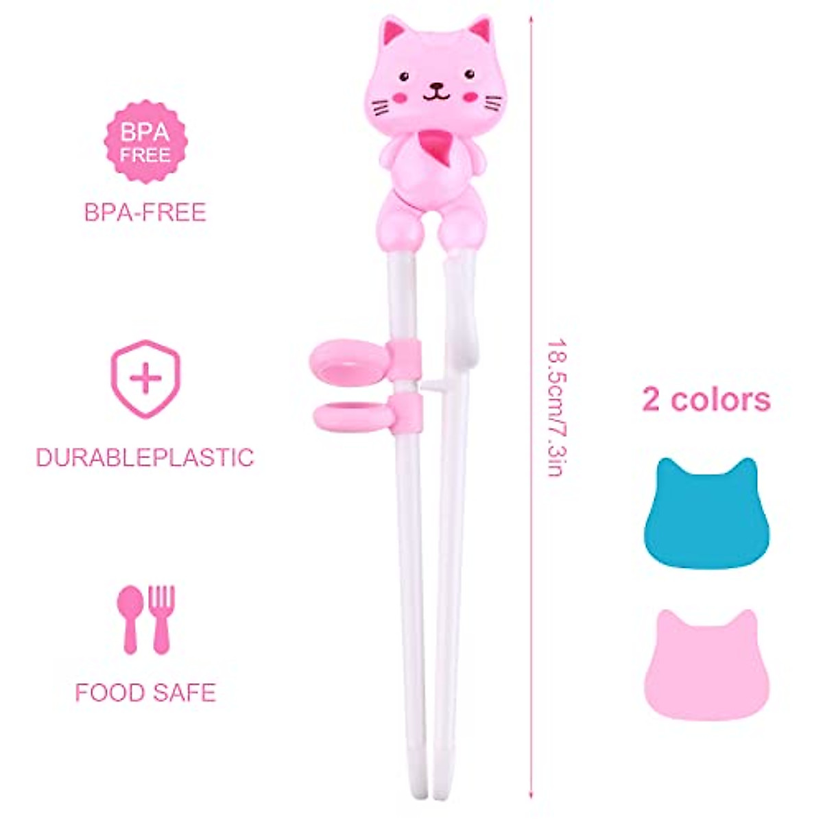 Abeillo 2 Pairs Animals Training Chopsticks for Beginners Adults, Reusable Training Chopsticks with Chopstick Helper for Kids Learning Chopstick