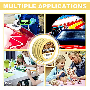 TSSART 4 Rolls Fine Line Tape - Medium Tack Pinstripe Tape, Fineline Masking Tape in 1/16, 1/8, 1/4 and 1/2 Inch Wide x 60 Yard Long, Painters Masking Tape for DIY Car Auto Paint Art