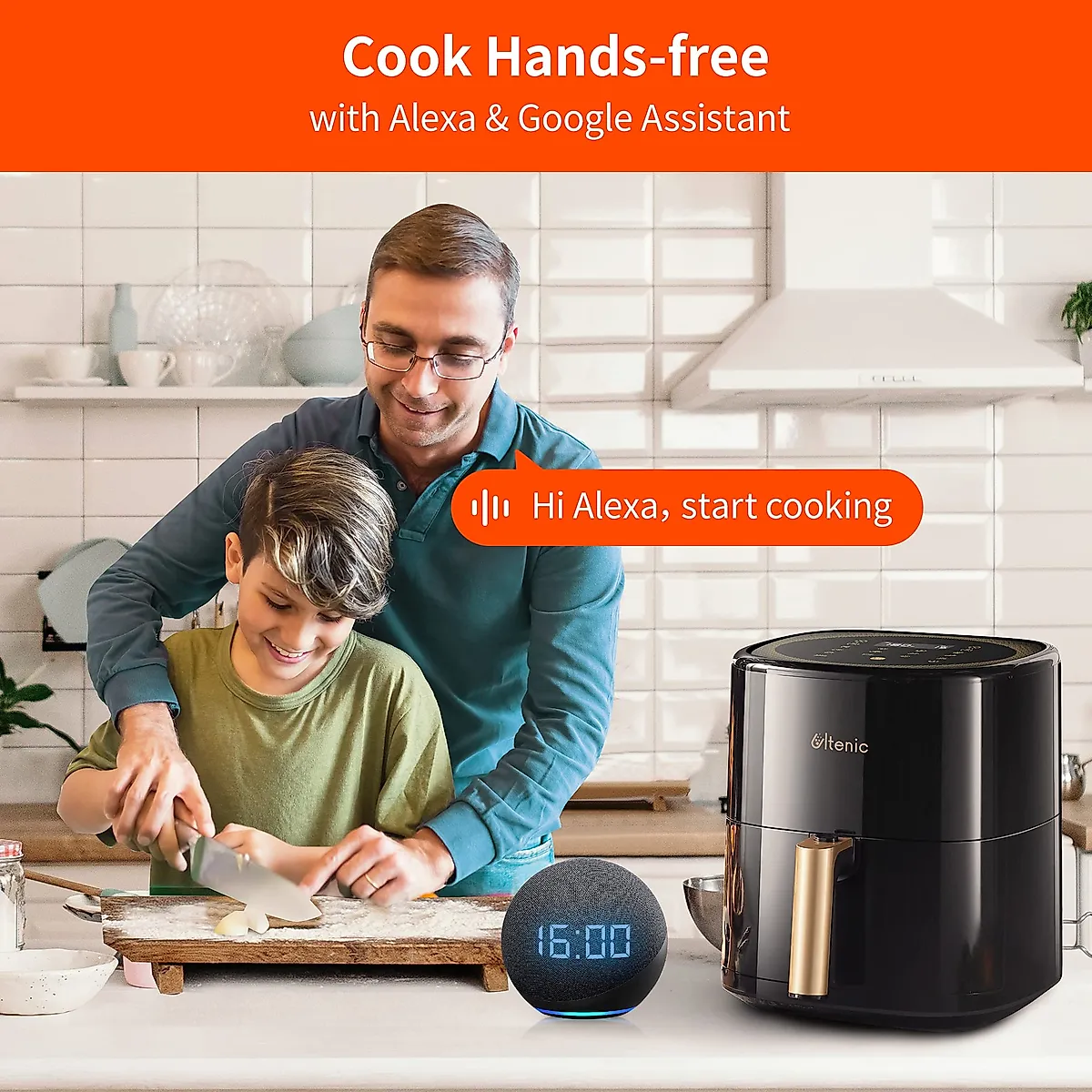 Ultenic K10 5.3QT Air Fryer Oven Combo, One-Touch Screen with 11 Presets, Complete APP Control Including Customizable Smart Cooking Programs and Over 100 Recipes, Nonstick and Dishwasher-Safe Basket