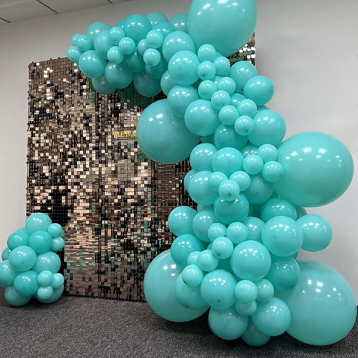 MEBAY 100 Pcs Teal Blue Balloons Different Sizes 18 12 10 5 Inch Party Balloon Garland Arch Kit for Birthday Wedding Baby Shower Graduation Halloween Anniversary Bride Party Decoration