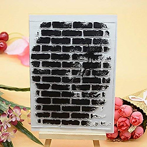 Welcome to Joyful Home 4pcs/Set Wooden Star Brick Crack Background Rubber Clear Stamp for Card Making Decoration and Scrapbooking