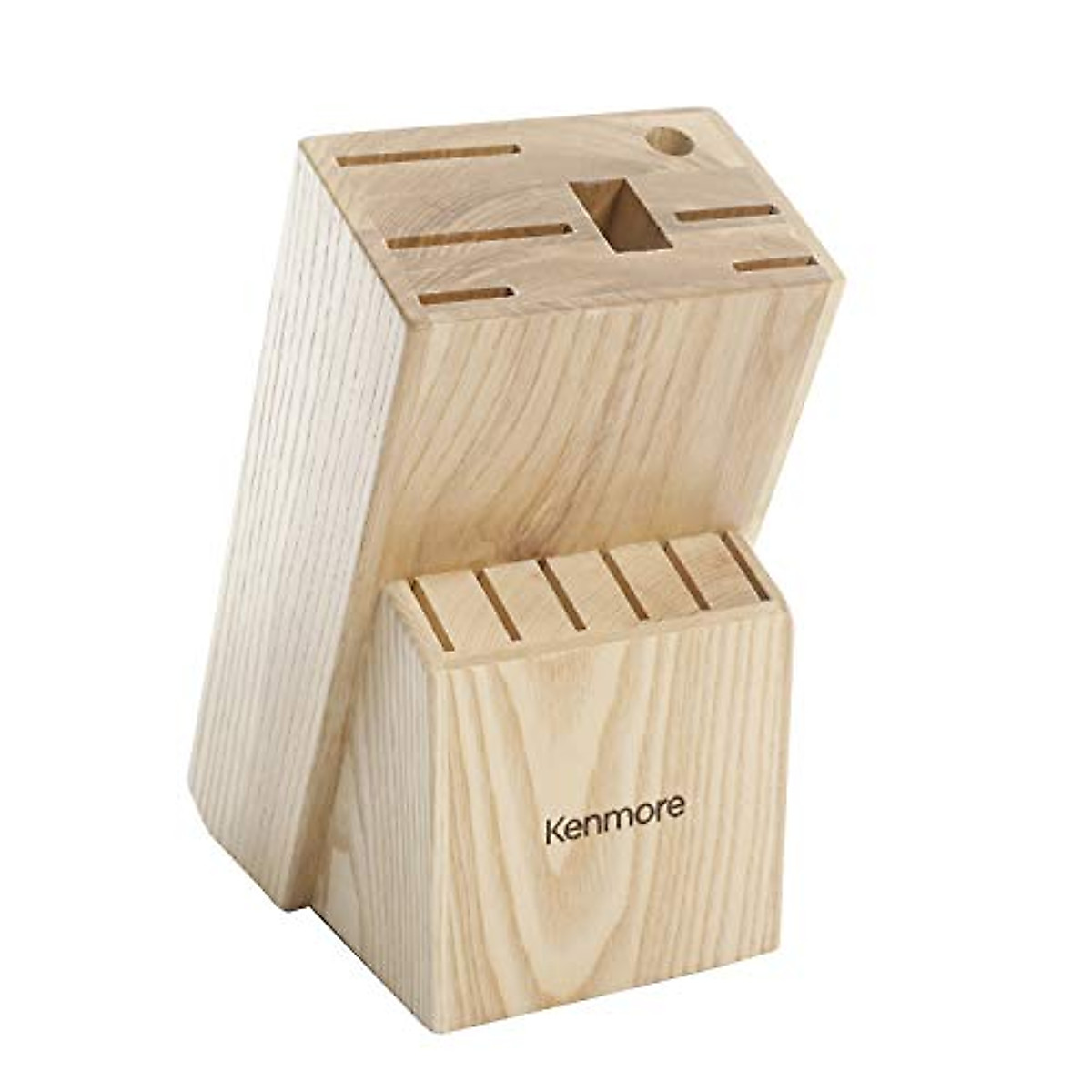 Kenmore Kane Stainless Steel Forged Triple Riveted Cutlery Knife Block Set, 14-Piece, Glacier Blue