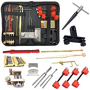 Jiayouy 15 Pieces Violin Repairing Maintenance Tool Kit with Carry Bag Luthier Tools Violin Making Violin maintenance and violin making tool kit