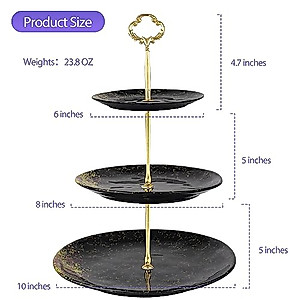 Lucky Will Black and Gold Cupcake Stand for 12 Cupcakes 3 Tier Cake Stand for Party Supplies Decorations Tiered Dessert Stand Serving Tray for Birthday Graduation Halloween Christmas