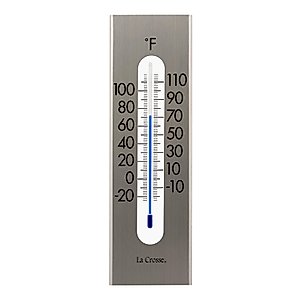 La Crosse 204-1523-INT 9 inch Stainless Steel Analog Vertical Thermometer