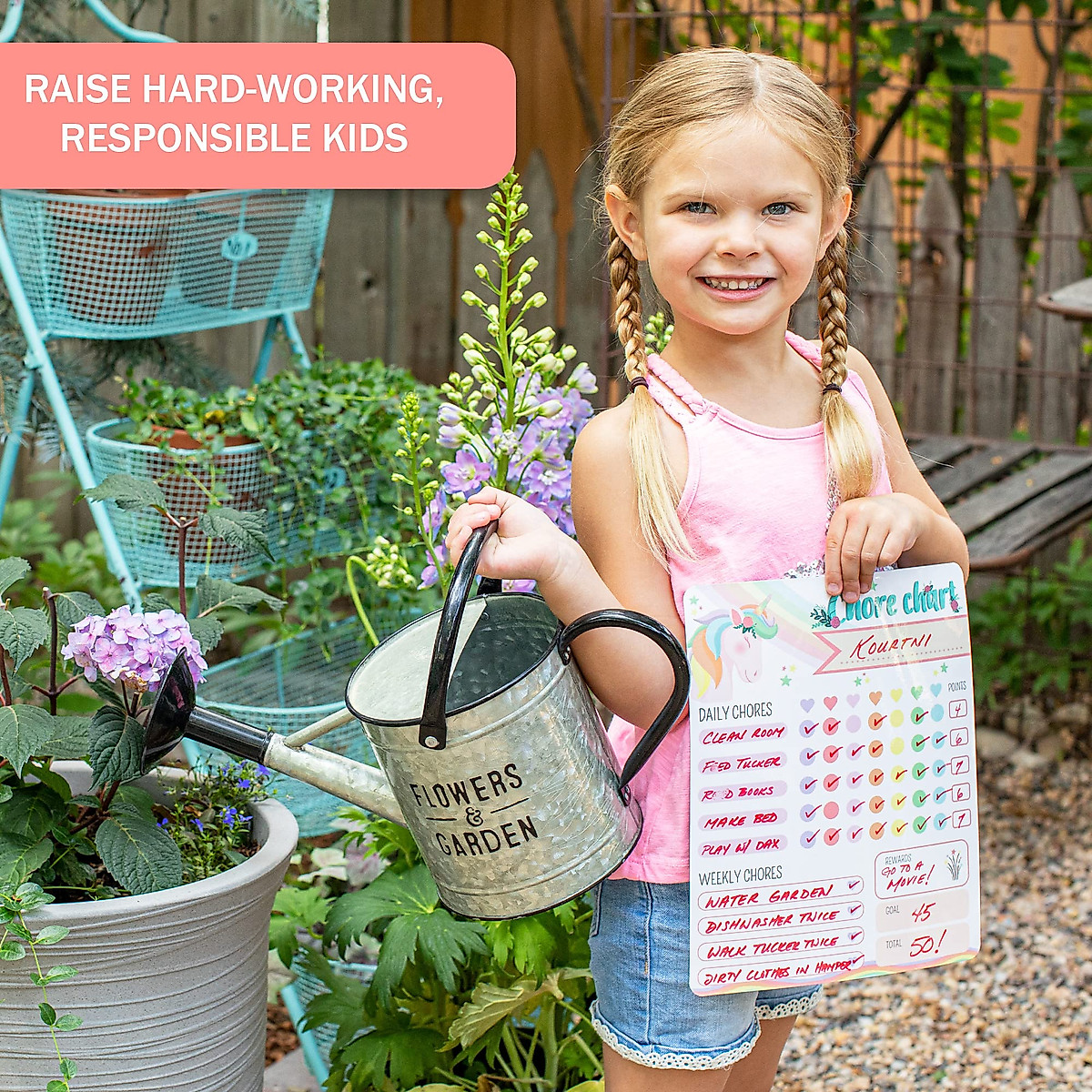 Magnetic Dry Erase Chore Chart for Kids - Perfect to Motivate Your Kids - Simplified 9” x 11” Reward and Behavior Chart for Your Fridge - Teach Responsibility at Home in a Motivating and Simple Way