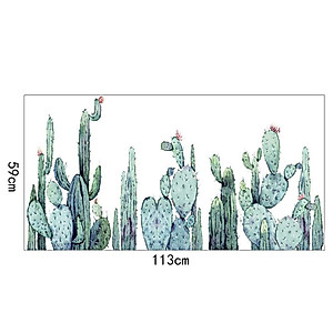 BIBITIME Cactus Wall Decal Green Plants Flower Vinyl Sticker Peel and Stick Home Art PVC Murals for Living Room Nursery Bedroom Children Kids Room Decor (DIY, Cactus - 1 Set)