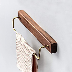 MRXFN Towel Rack Black Walnut Wood Towel Rack, for Bedroom Wooden Towel Hold Wall Mounted Retro Towel Bar Towel Holder (Size : 30cm)